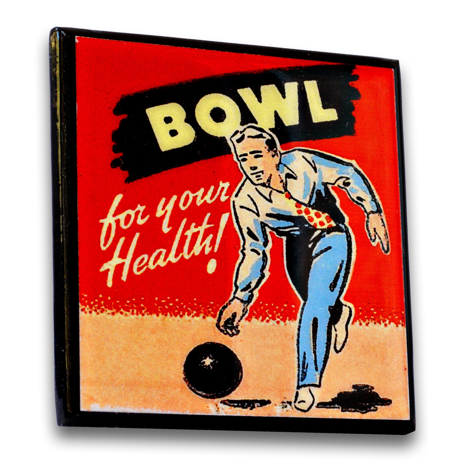 Bowling Drink Coaster Set of Four - Etsy