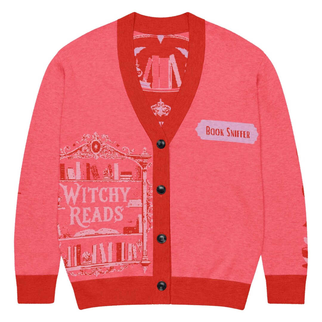 Library Ruby Red Witchy V2 Knitted Cardigan Etsy 2592