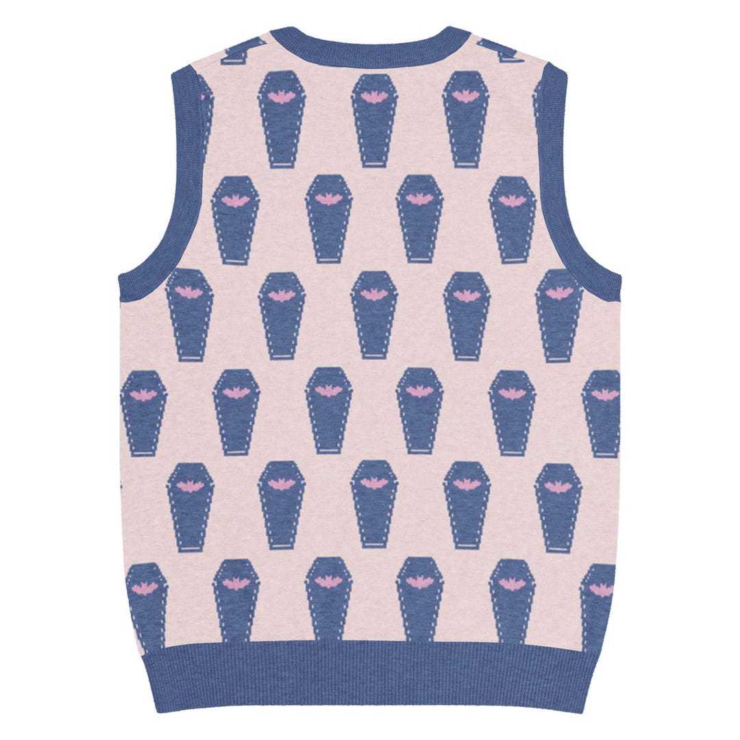 Pinky Blue Baddie Coffin Knit V-neck Vest - Etsy