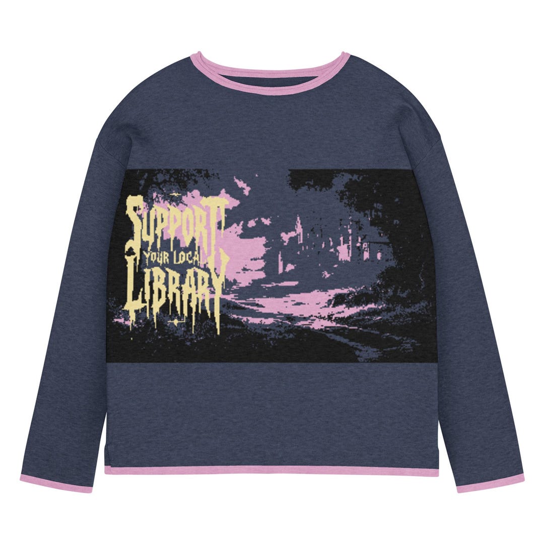 Support Your Local Library Women’s Straight Bottom Knitted Sweater - Etsy