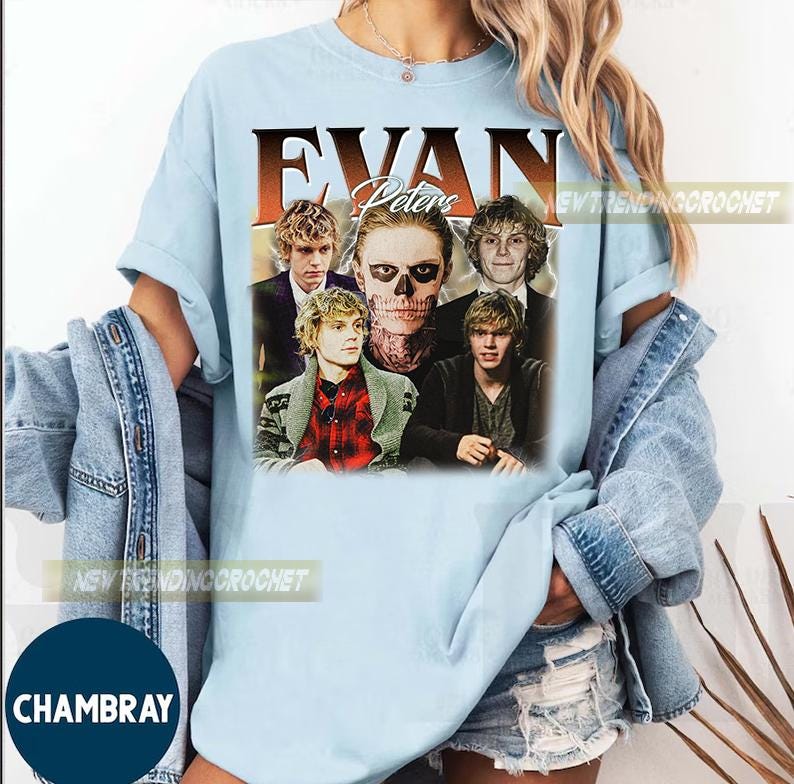 Evan Peters Comfort Colors Vintage Style T-shirt, Retro 90s Bootleg ...