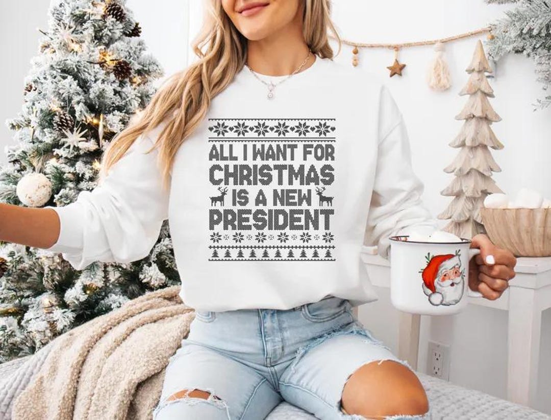 Funny Christmas President Sweatshirt, Holiday Political Meme Sweater - Etsy