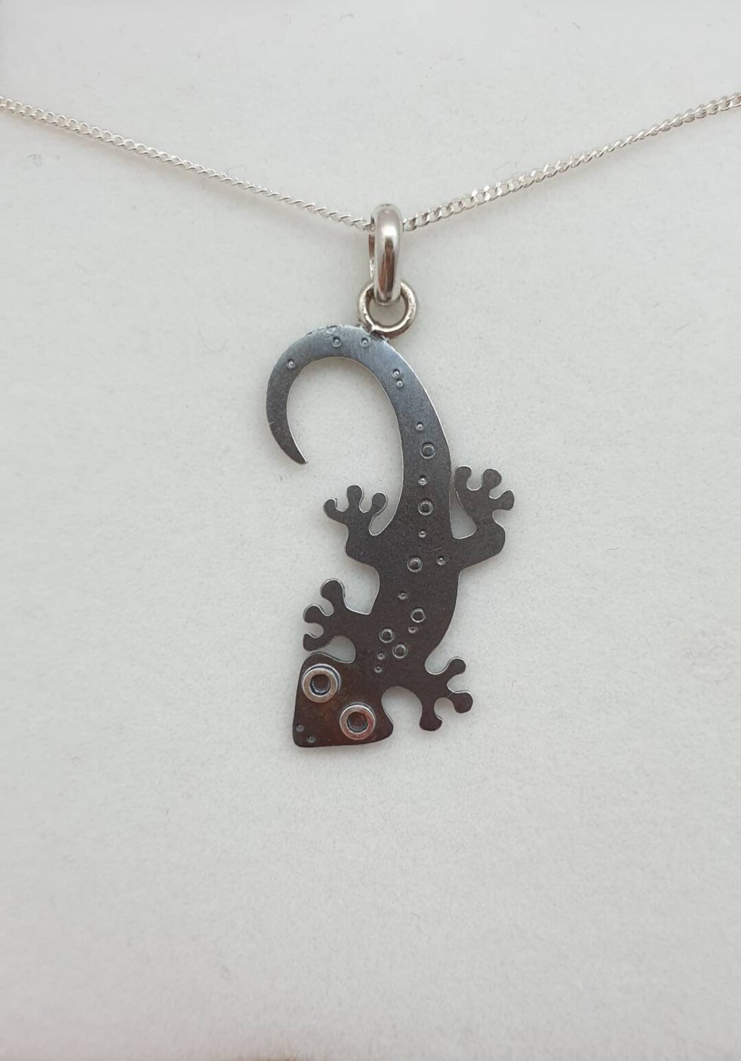 GECKO Sterling Silver Black Oxidized Pendant Mini Zoo - Etsy