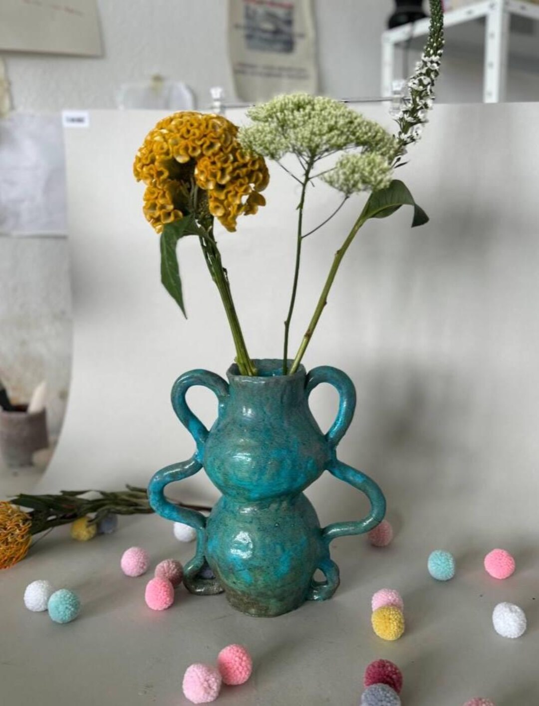 Large Turquoise Amphora Vase – Four-handled Ceramic in Ancient ...