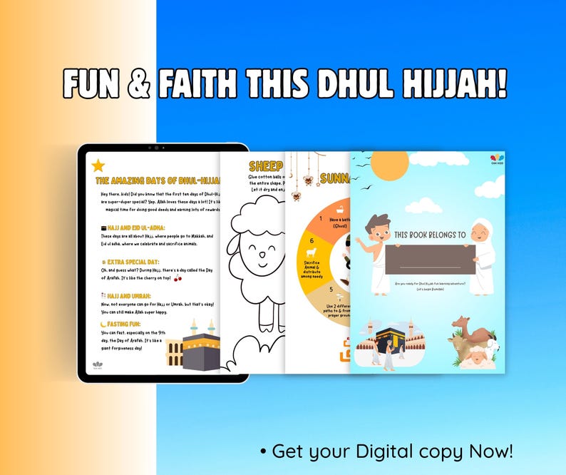 Dhul Hijjah Kids Activity Book | Islamic Learning | Eid Al-adha Crafts ...