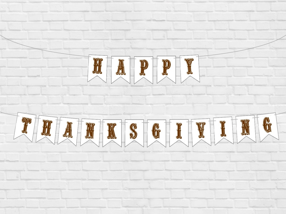 Print at Home Banner for Wall, Thanksgiving Banner Printable PDF ...