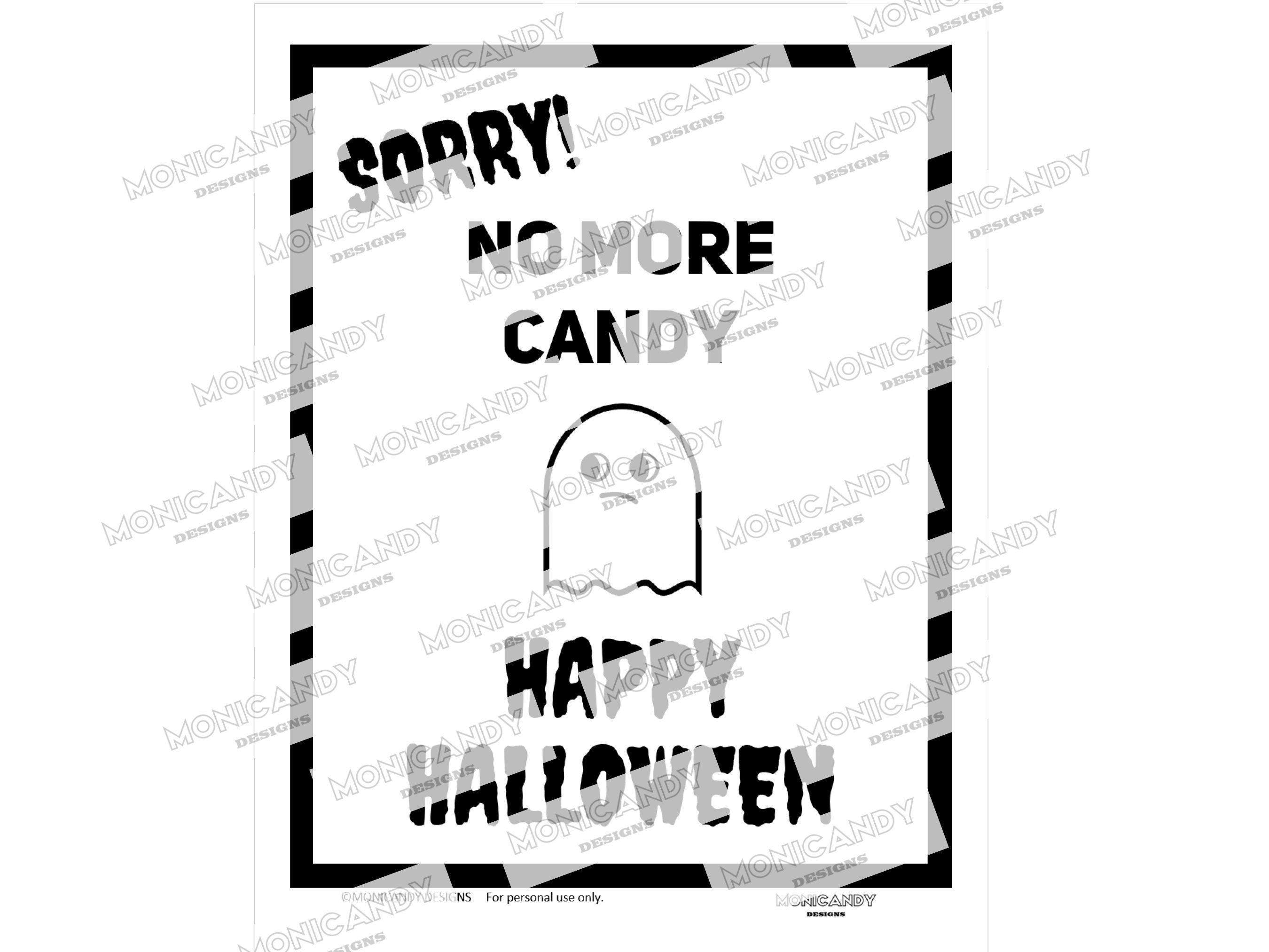 No More Candy Sign Printable Out of Candy Sign Printable - Etsy