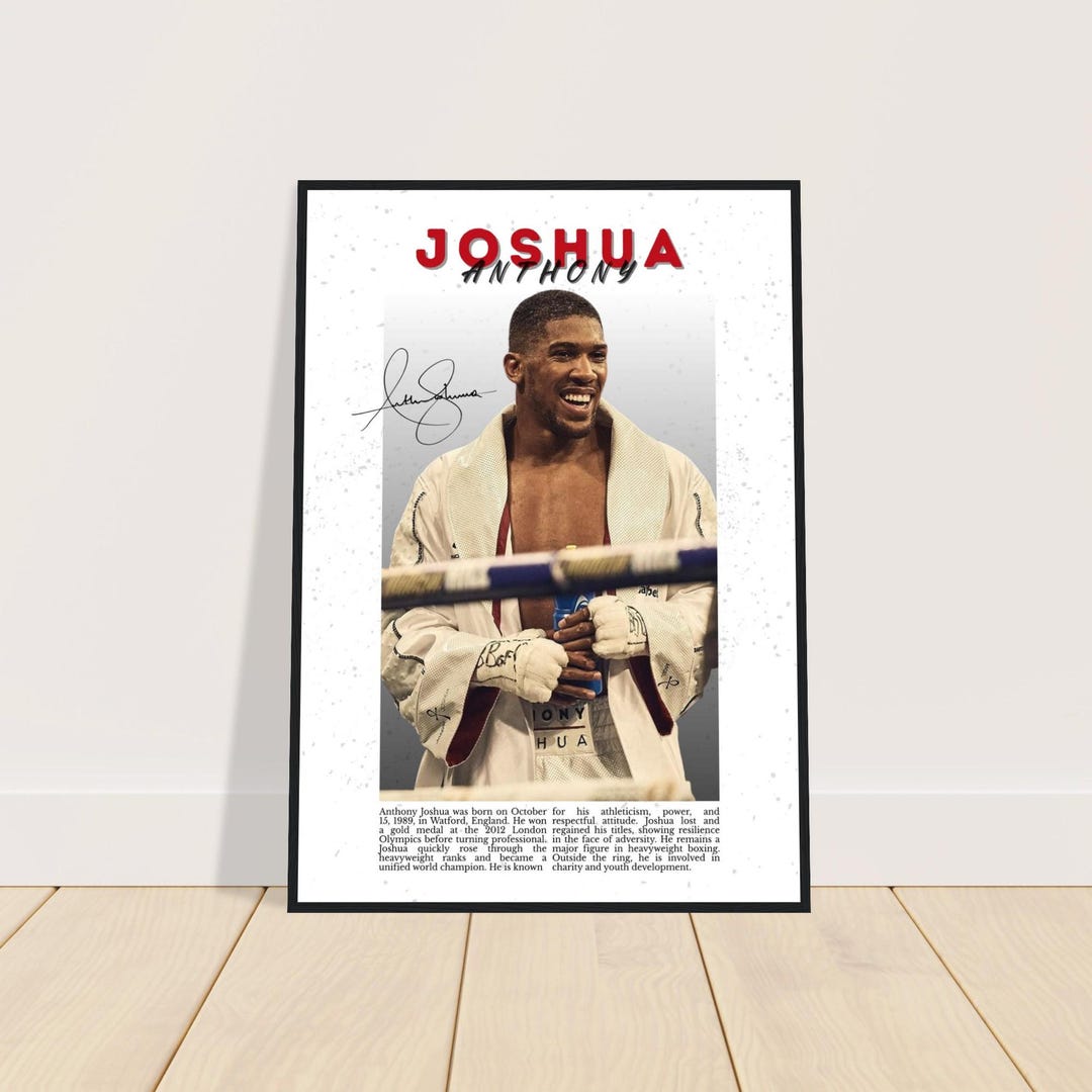 Anthony Joshua Poster | Joshua Wall Art | Boxing Print | Gift for ...