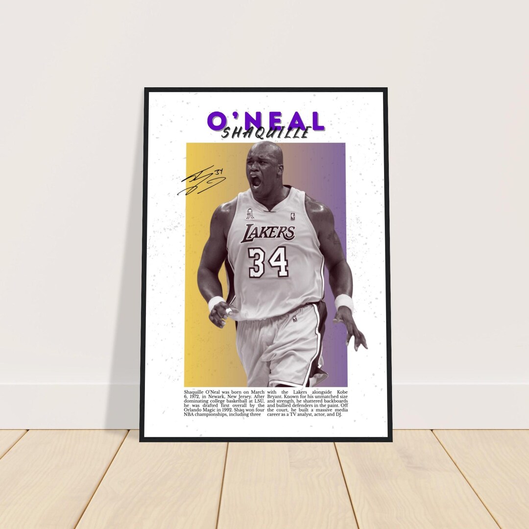 Shaquille O'neal Basketball Poster | O'neal Wall Art | Basketball Print ...