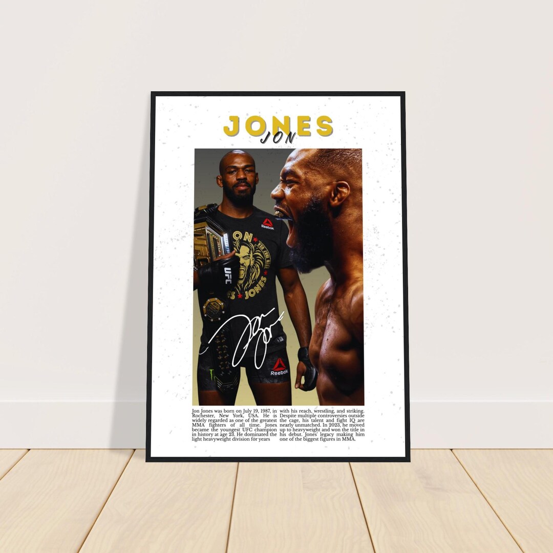 Jon Jones Poster | Jon Jones Wall Art | MMA Print | Gift for MMA Fan ...