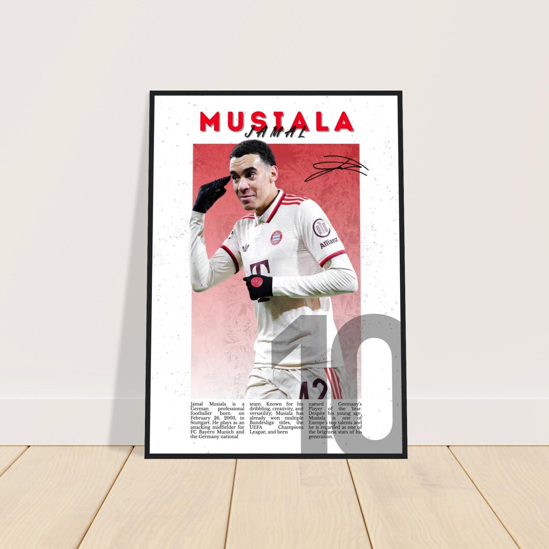 Jamal Musiala Football Poster | Musiala Wall Art | Soccer Print | Gift ...