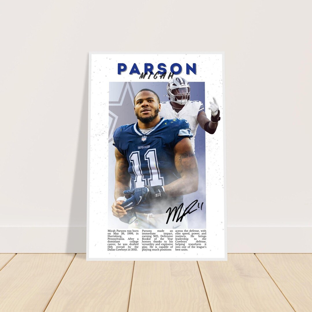 Micah Parson Football Poster | Parson Wall Art | Football Print | Gift ...