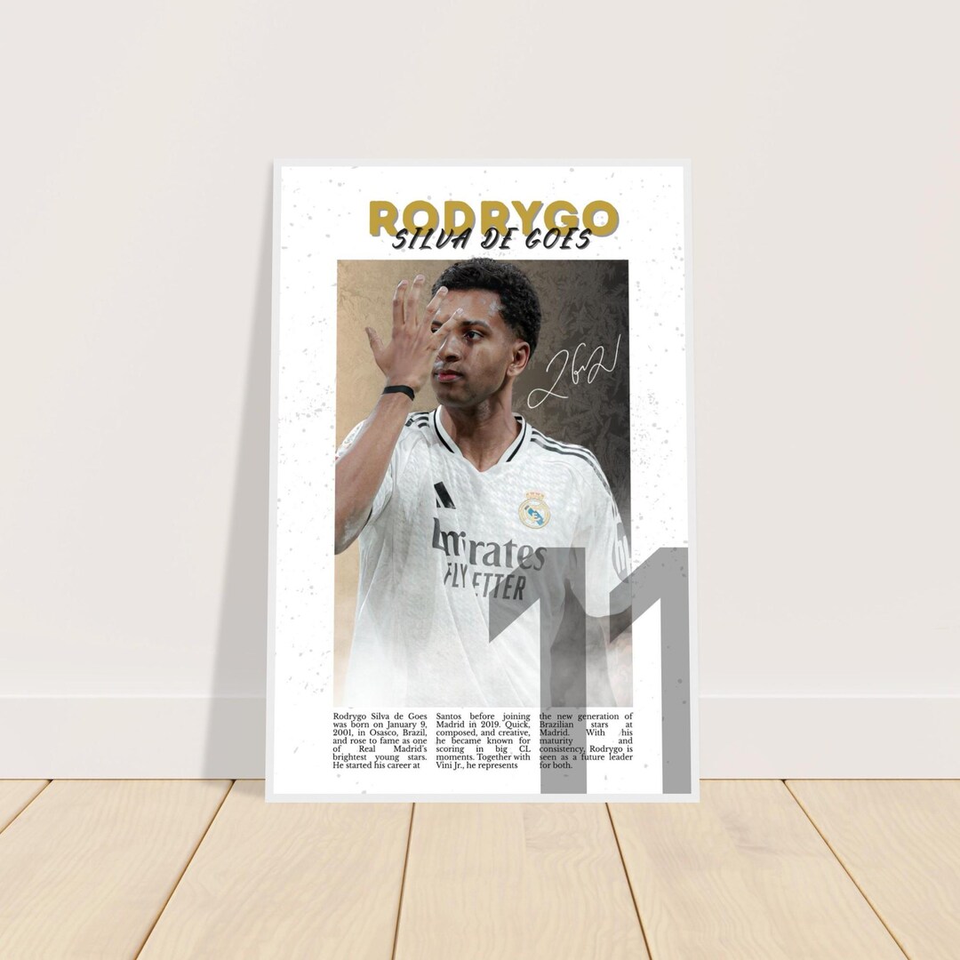 Rodrygo Football Poster | Rodrygo Wall Art | Soccer Print | Gift for ...