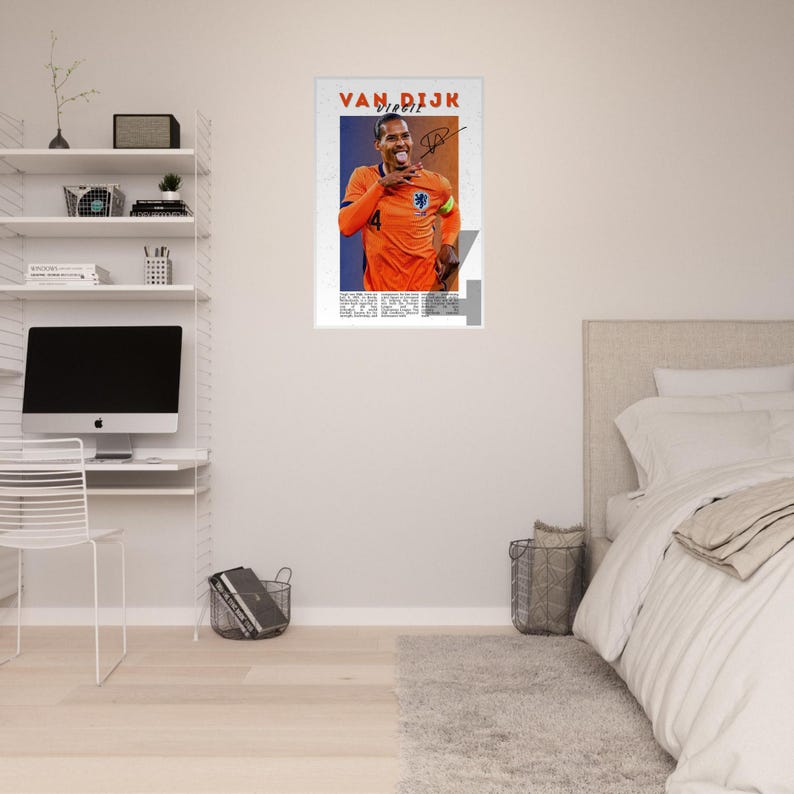 Virgil Van Dijk Football Poster | VVD Wall Art | Soccer Print | Gift ...