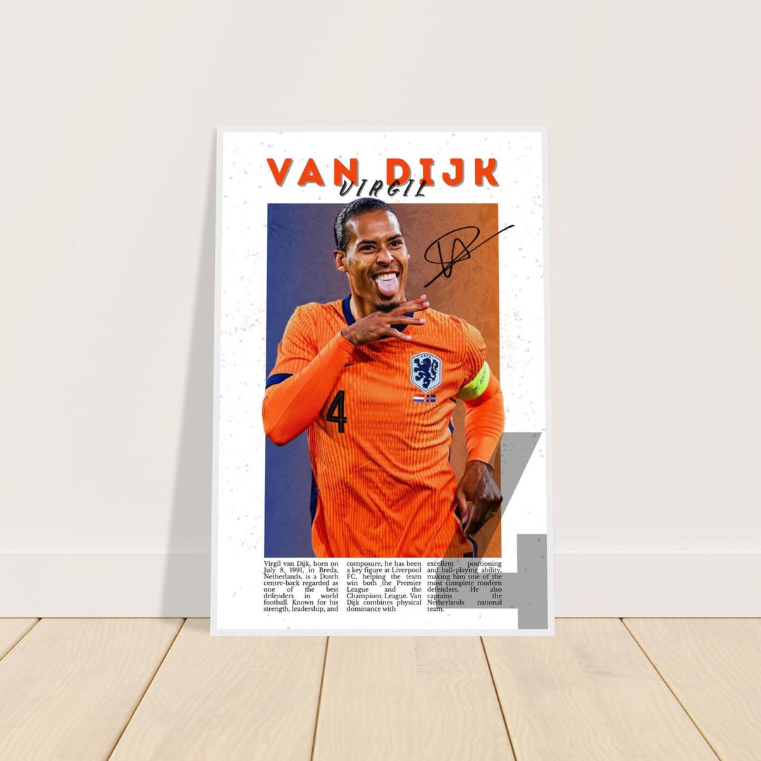 Virgil Van Dijk Football Poster | VVD Wall Art | Soccer Print | Gift ...