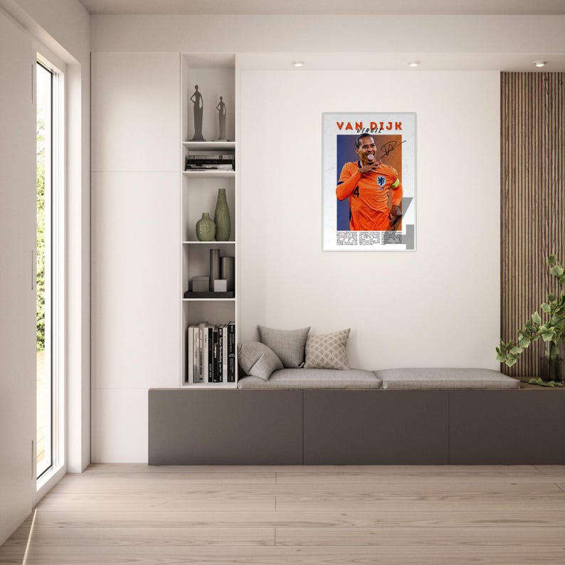Virgil Van Dijk Football Poster | VVD Wall Art | Soccer Print | Gift ...
