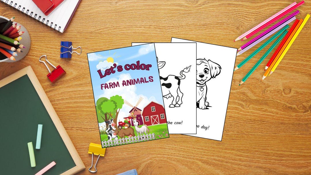 Let’s Color – Farm Animals | Printable Coloring Book (PDF) - Etsy