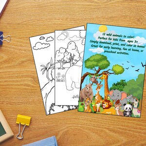 Let’s Color – Wild Animals | Printable Coloring Book (PDF) - Etsy