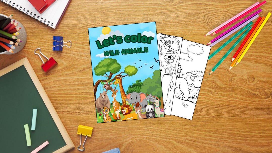 Let’s Color – Wild Animals | Printable Coloring Book (PDF) - Etsy