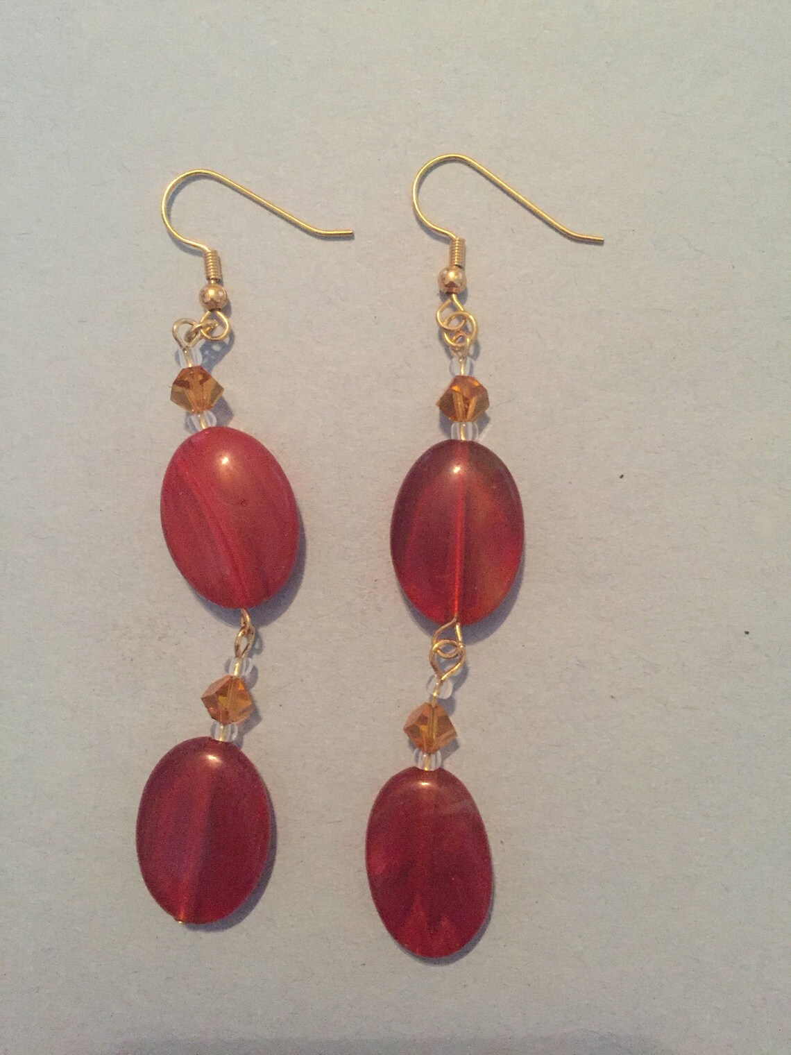Red & Gold Earrings - Etsy