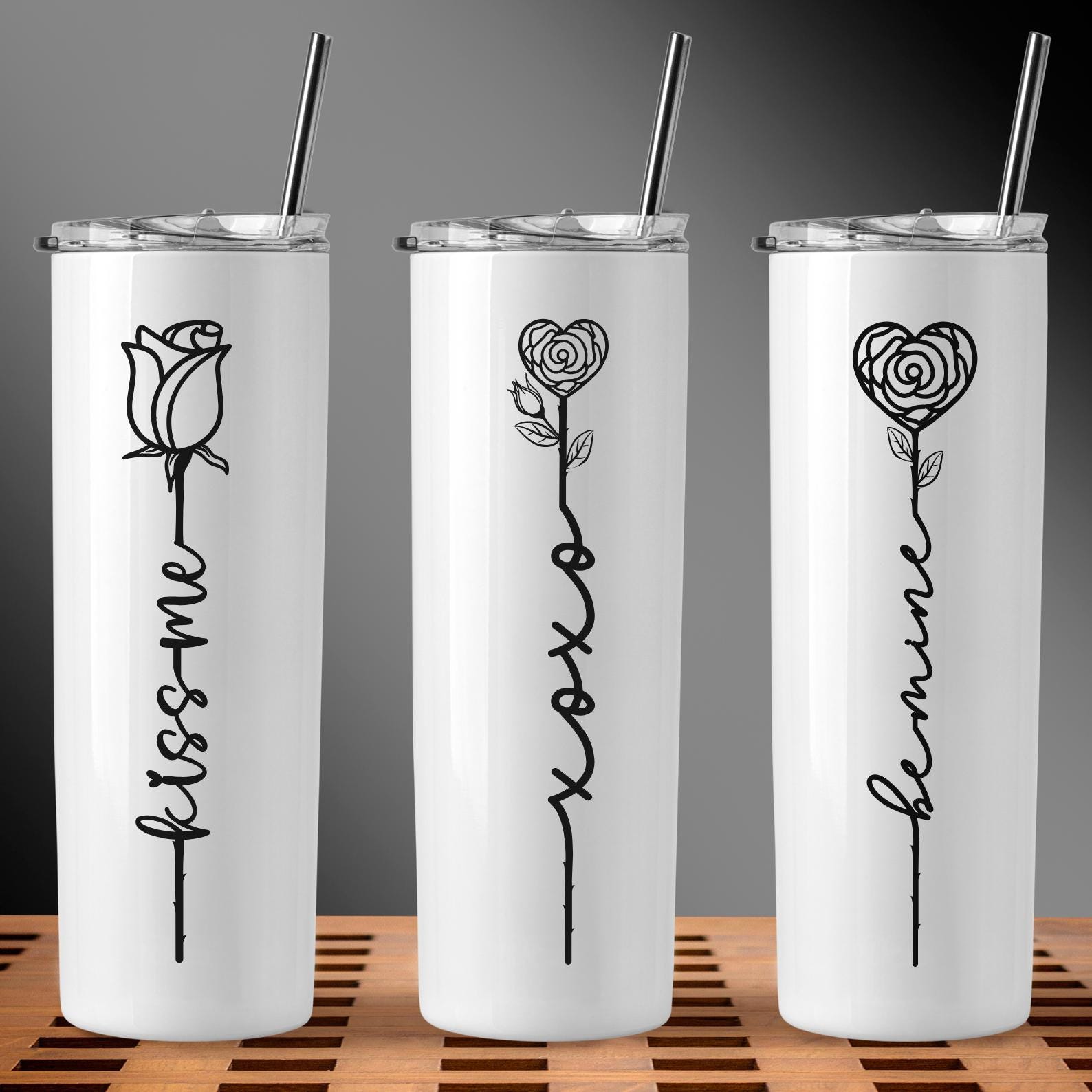 10 Flower Words Svg Bundle, Rose Word Svg, Love Mommy Daddy Kiss Me ...