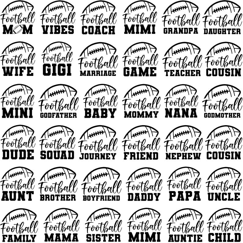 Football Family Svg Bundle, Football Svg, Football Mom Svg, Football ...