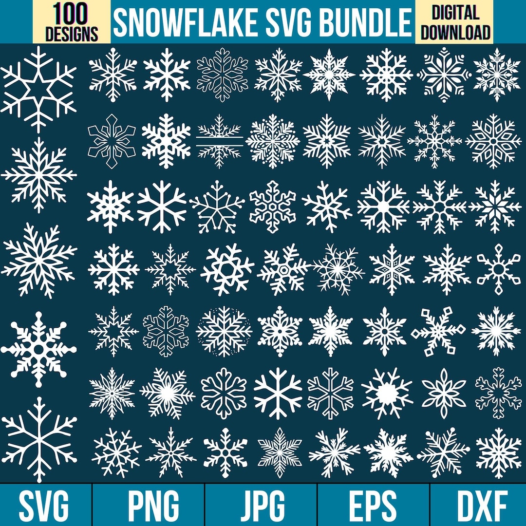 Snowflake Svg Bundle, Winter Snowflake Cut File, Cricut & Silhouette ...