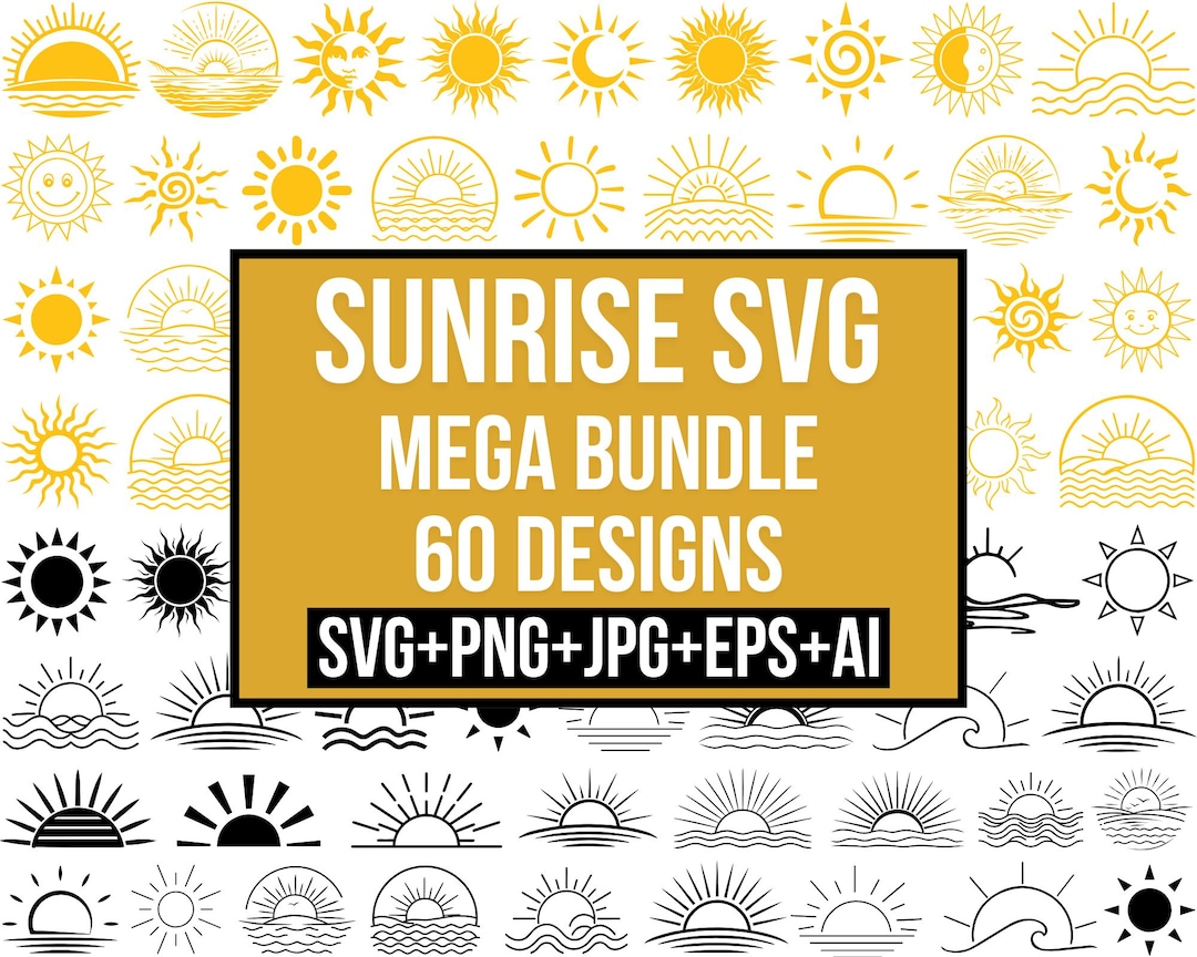 Sunrise Svg Bundle, Sun Svg, Sunshine Wave Svg, Sun Svg Cut File, Sun ...