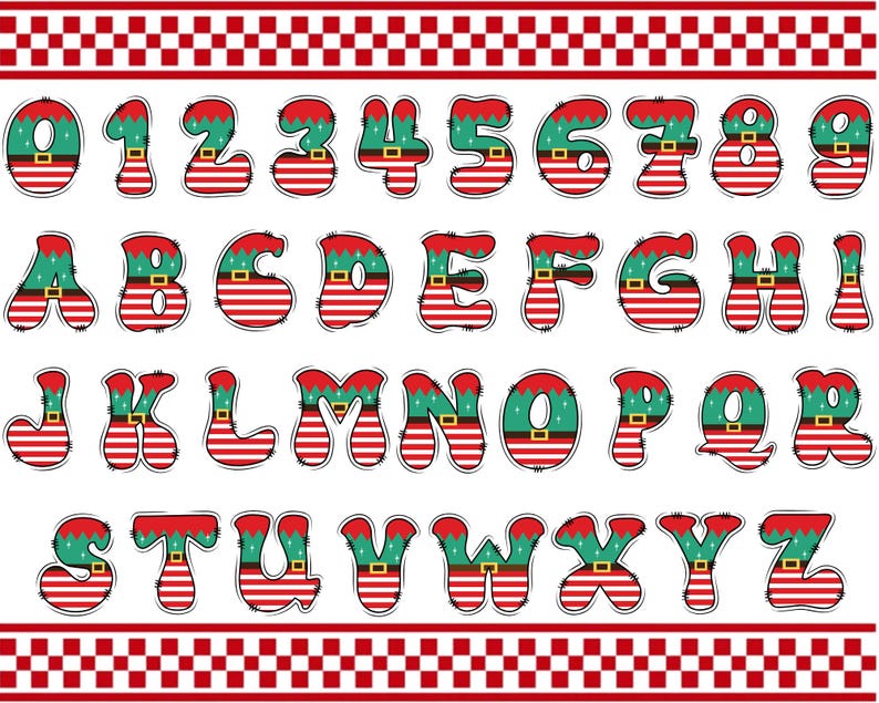 Groovy Christmas Color Font Bundle ,cute Christmas Letters, Decorative ...