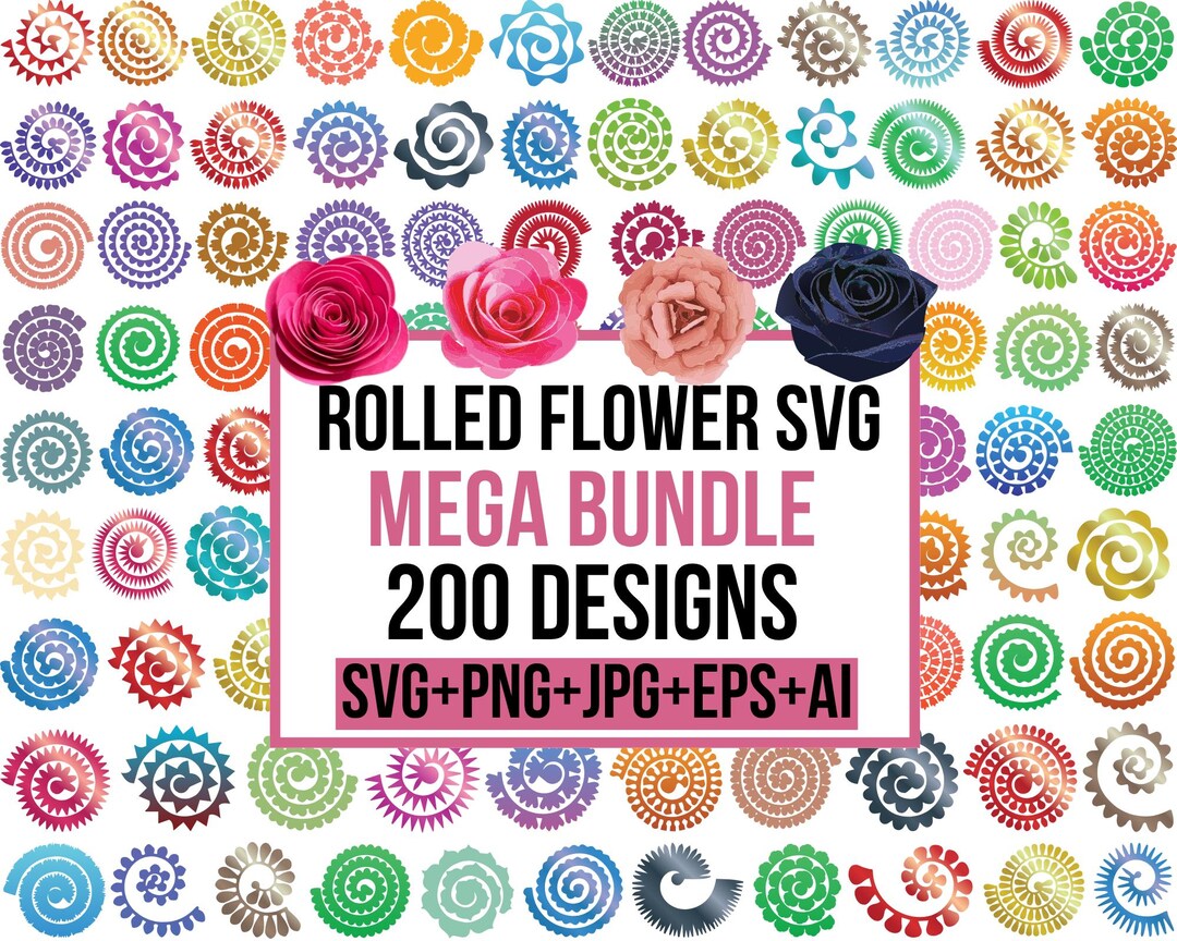 Rolled Flower Svg Bundle, Rolled Paper Flowers, 3d Flower Svg, Digital ...