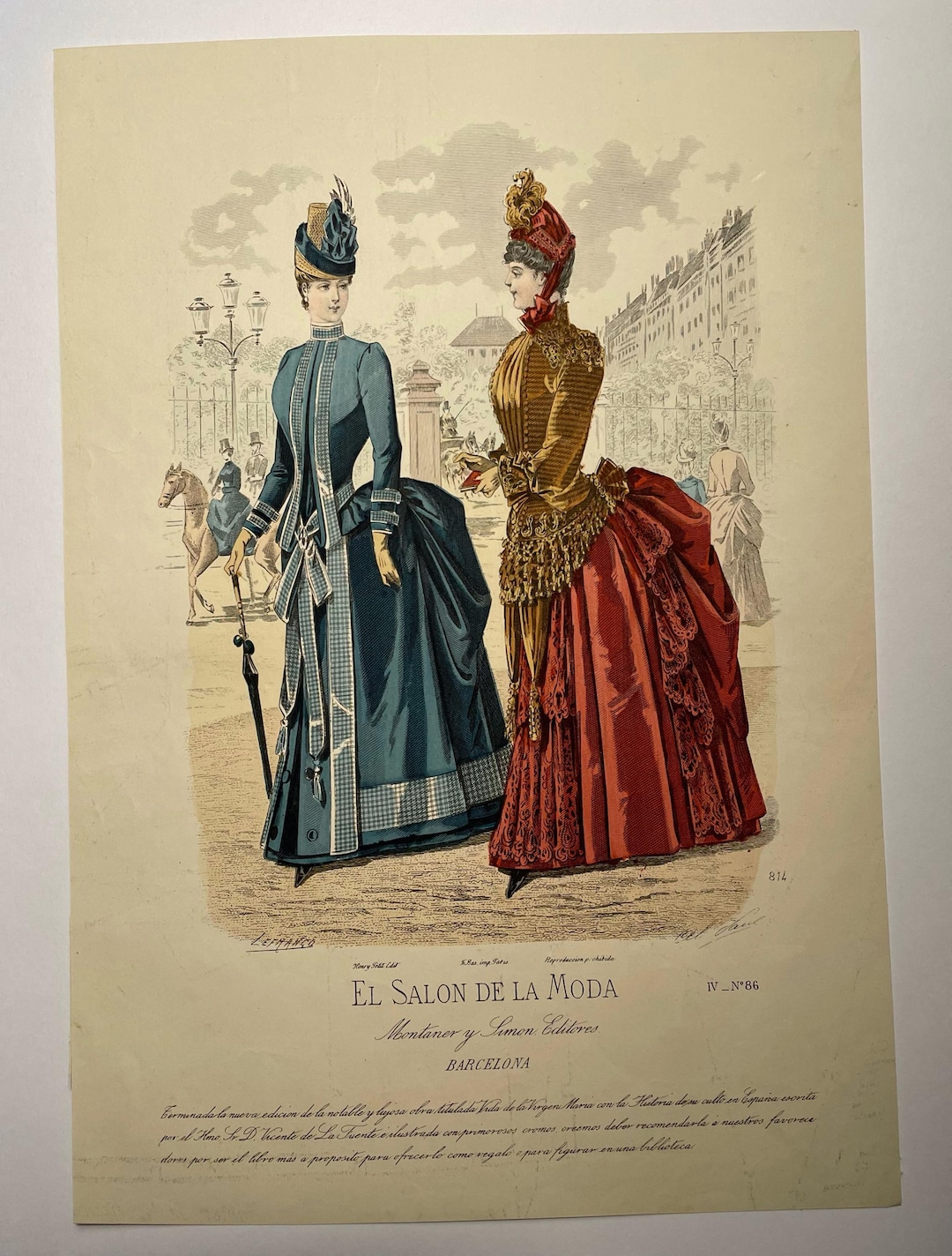 1880s Fashion Print – Spanish Victorian Ladies, El Salón De La Moda - Etsy