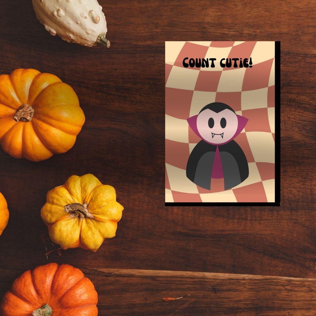 Count Cutie Dracula Halloween Card: Spooky Kids Greeting - Etsy
