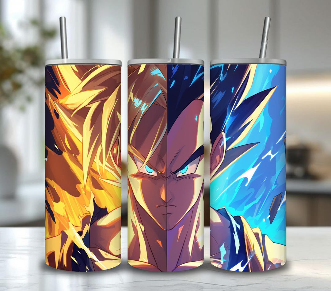Goku X Vegeta 20oz Tumbler Wrap PNG – Dragon Ball Z Rivalry Sublimation ...