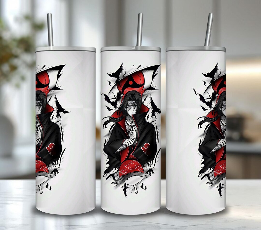 Itachi Uchiha 20oz Custom Tumbler Wrap PNG – Naruto Anime Sublimation ...