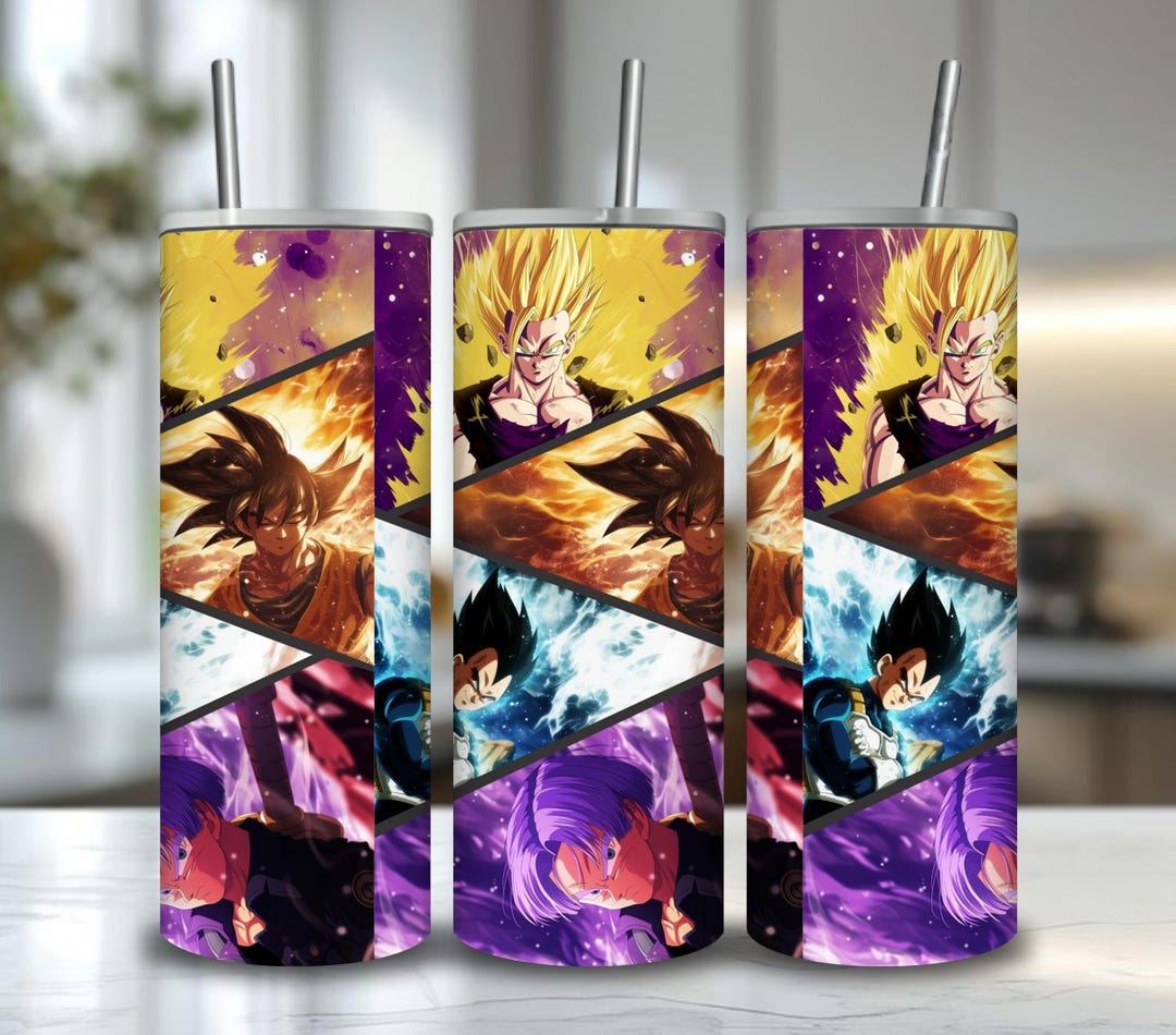 Goku, Vegeta, Gohan & Trunks 20oz Tumbler Wrap PNG – Dragon Ball Z ...