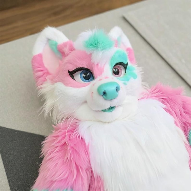 Adult Fursuit | Pink Wolf Fursuit | Purple Fox Fursuit Costume | Long ...