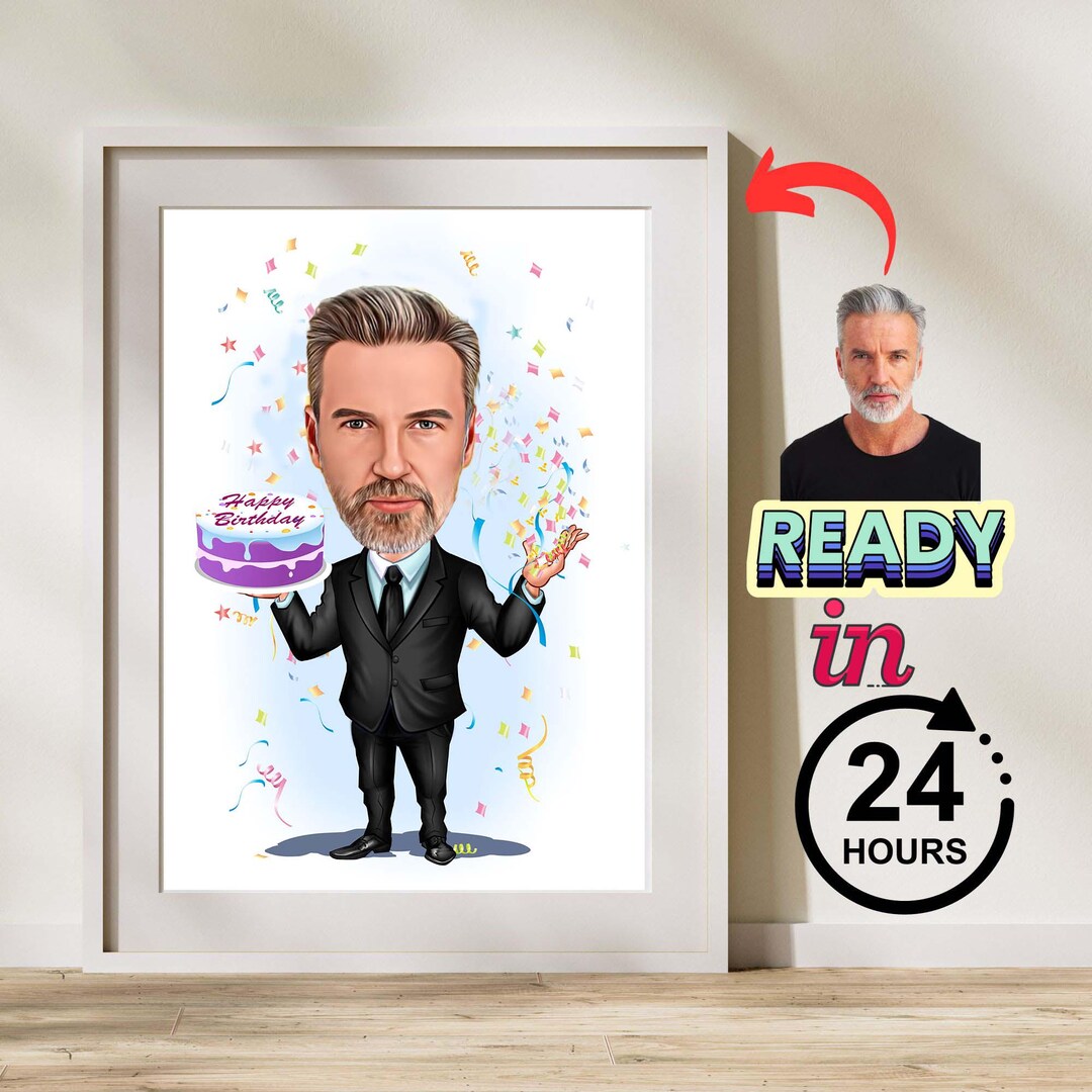 Personalized Birthday Portrait, Birthday Gift Idea, Digital Download ...