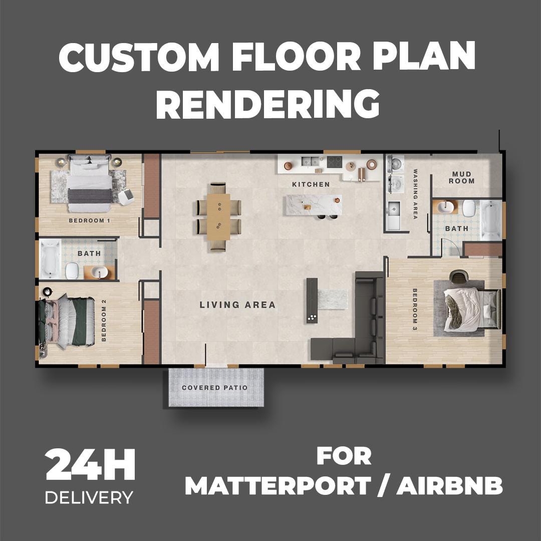 Custom 2D Color Floor Plan | Personalized House Layout Design ...
