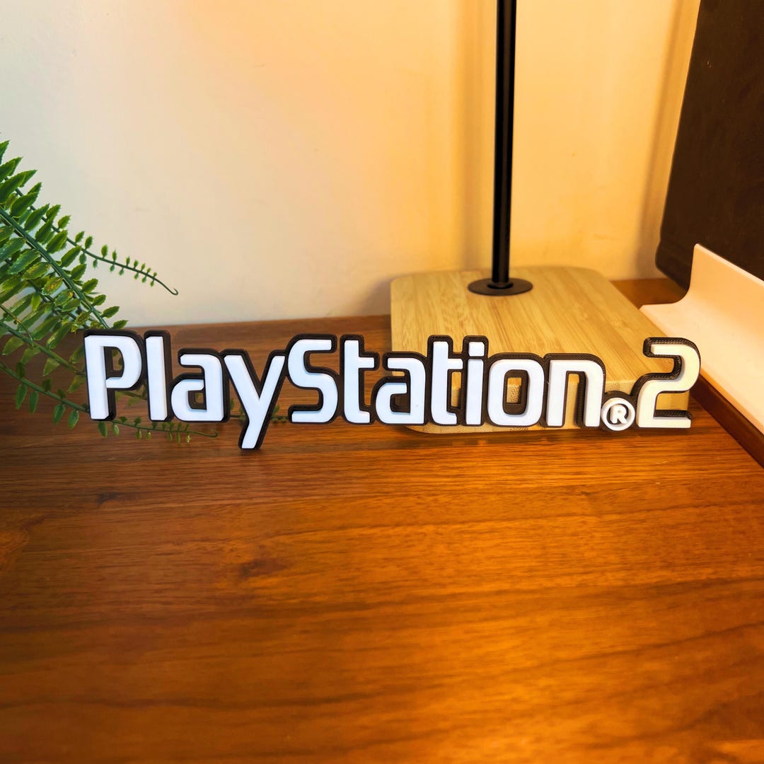 Playstation 2 3D Printed Sign – PS2 Logo Gamer Display | Retro Console ...