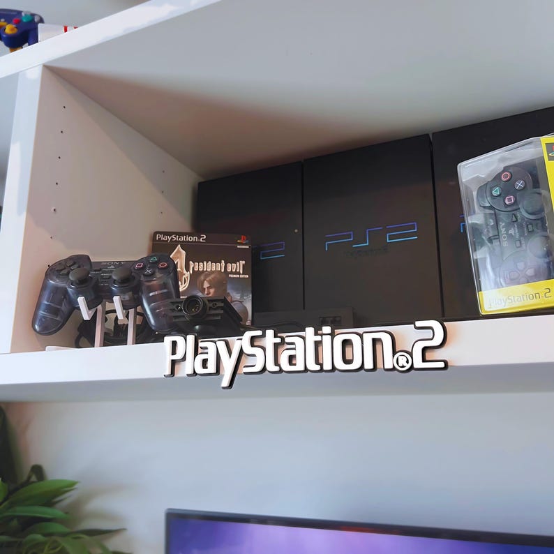 Playstation 2 3D Printed Sign – PS2 Logo Gamer Display | Retro Console ...