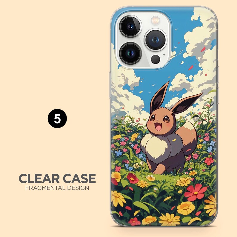 Pokemon Phone Case Pikachu Eevee Cover for iPhone 16e, 15, 14, 13, 12 ...