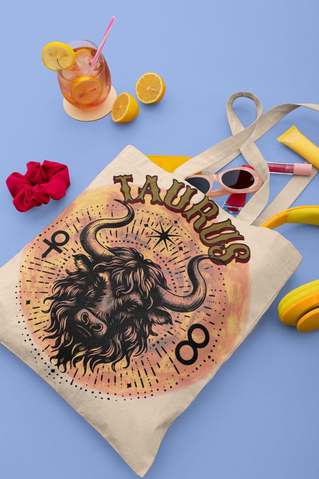 Taurus Zodiac Canvas Tote Bag, Astrology Bag, Eco-friendly Shopper ...