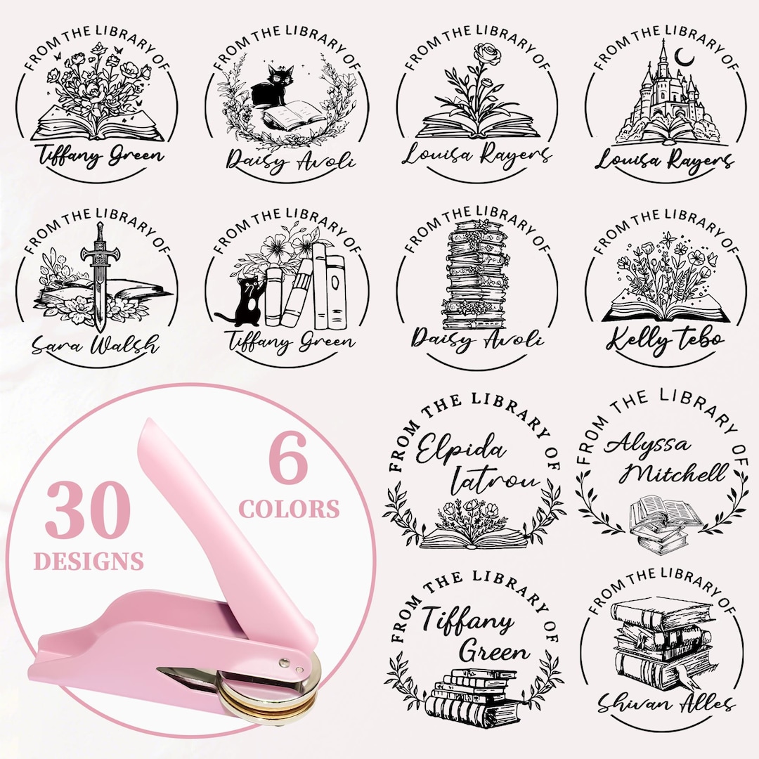 Personalized Book Embosser Stamp - Custom Library Seal for Graduation ...