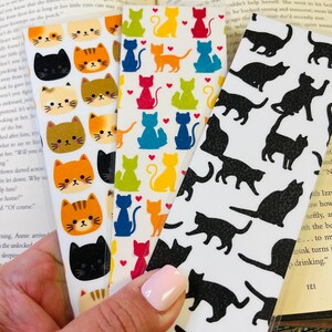 Cat Bookmarks, Set of 3 Laminated Book Marks, Gift for Reader, Bookworm ...