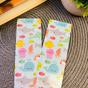 Ocean Sealife Bookmarks, Set of 2 Laminated Book Marks, Gift for Reader ...