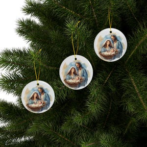Nativity Christmas Ornament, Manger Scene, Christian Ornament, Jesus ...