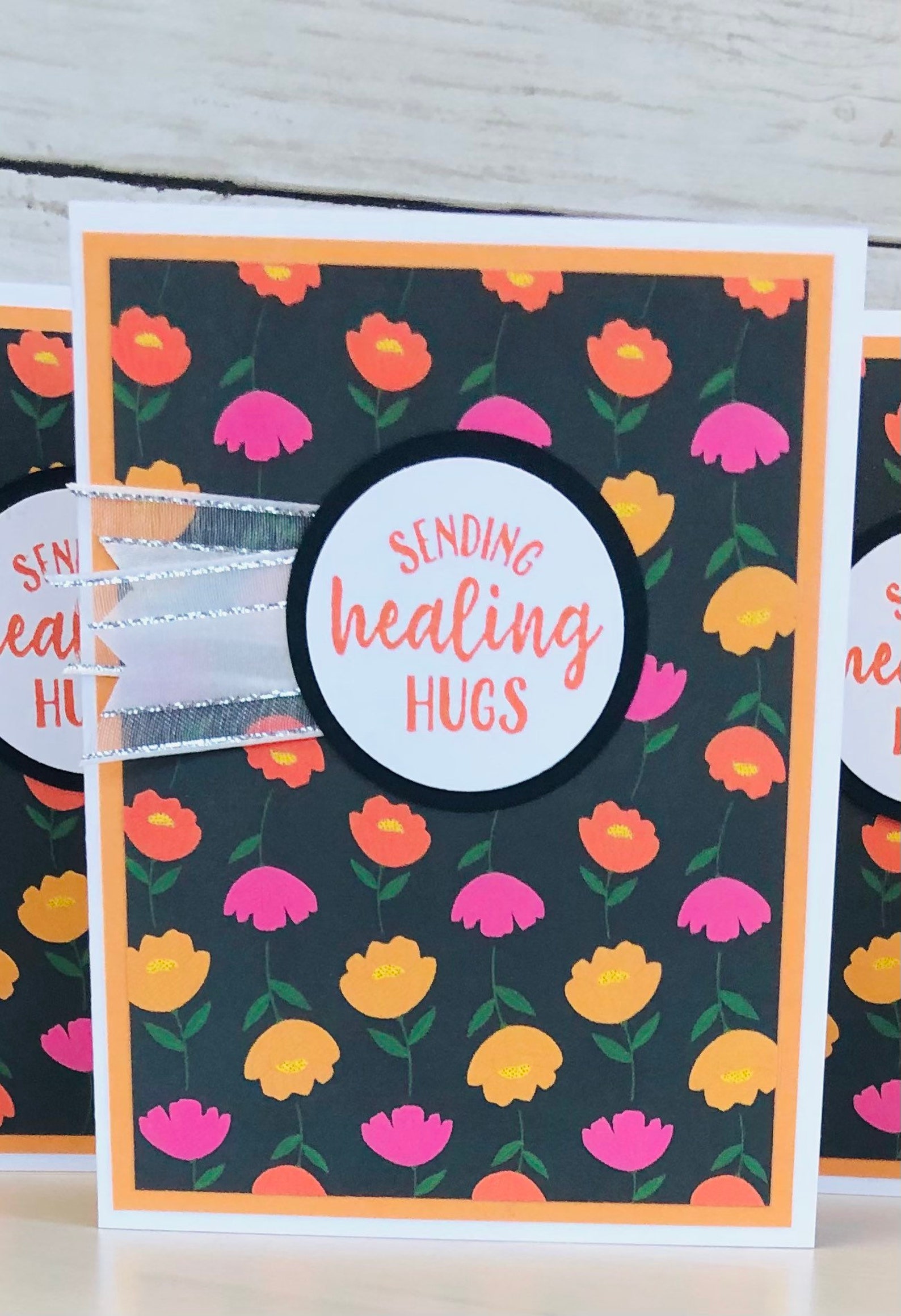 Handmade Sending Healing Hugs Card Floral Get Well Thinking | Etsy