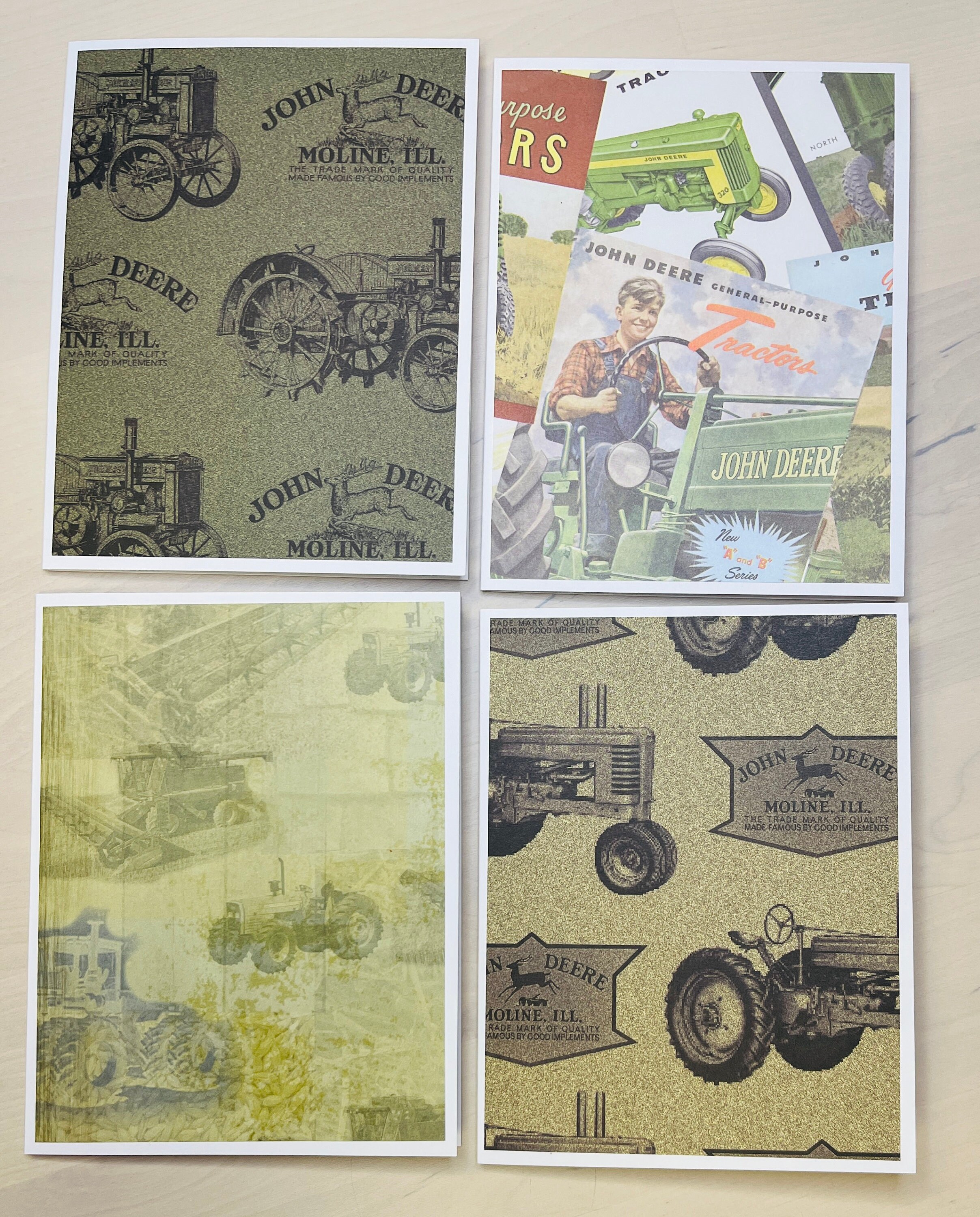 Farm Cards, Farming Notecards, Tractor Cards, Farmer Cards, Set of 4 ...