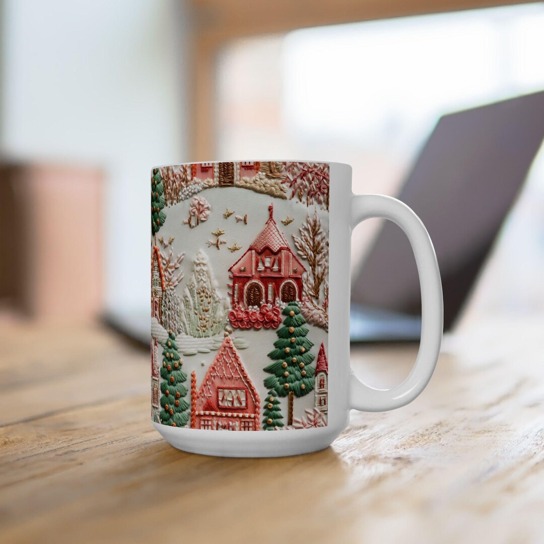 Christmas Village Mug, Christmas Mug, Ceramic Mug, Christmas Gift ...