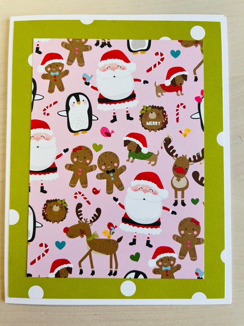 Kids Christmas Cards, Reindeer Cards, Santa Cards, Handmade Greeting ...